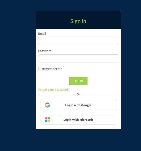 Setting up the Microsoft Sign On