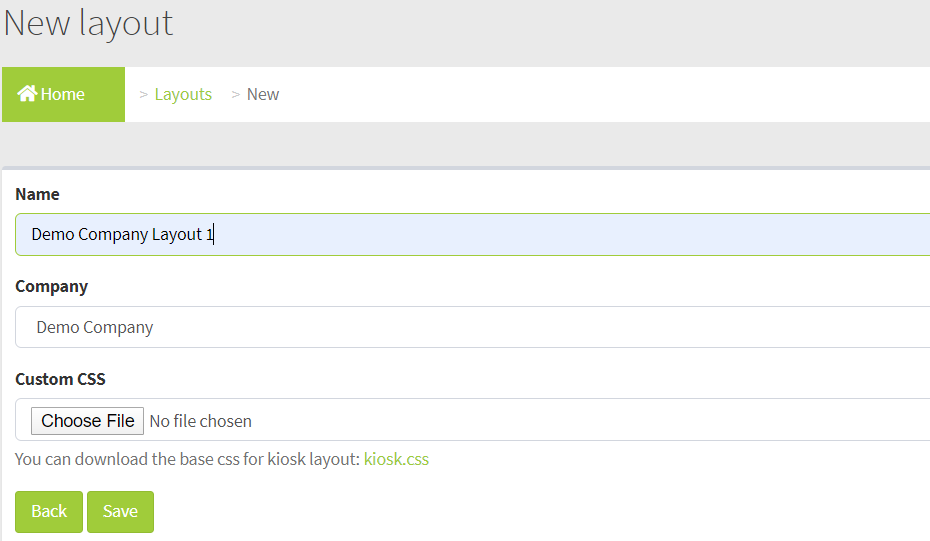 Layouts New / Edit Page